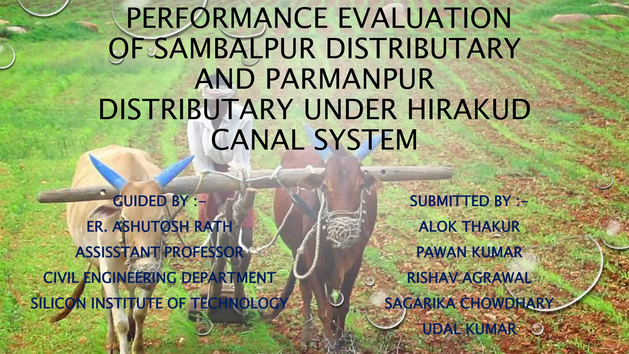 Performance Evaluation of Sambalpur Distributary and Parmanpur ...