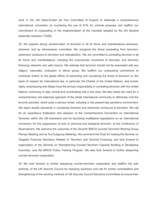 XIV BRICS Summit Beijing Declaration | PDF