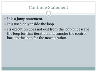 Loops in C | PPTX | Programming Languages | Computing