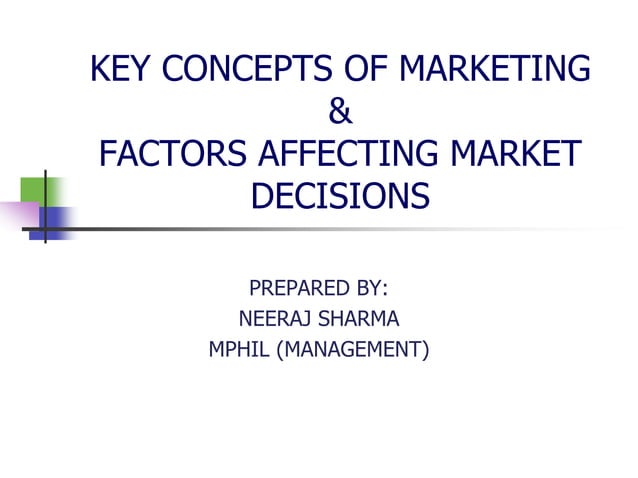 Key concepts of marketing | PPT