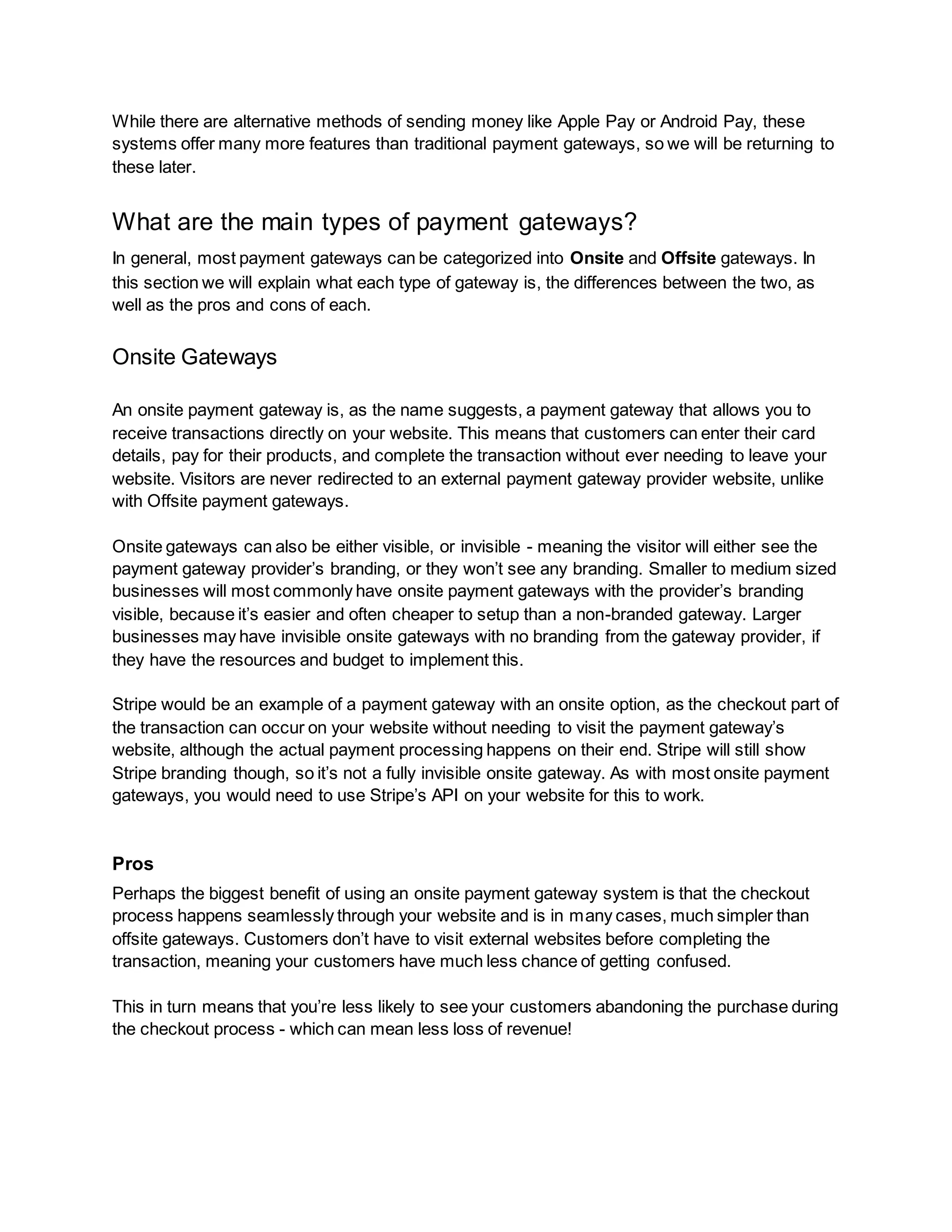 eCommerce Payment Gateways: An Introduction | DOCX | Credit Cards ...