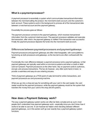 eCommerce Payment Gateways: An Introduction | DOCX | Credit Cards | Personal Debt