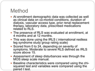 Restless leg syndrome in ckd | PPTX