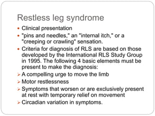 Restless leg syndrome in ckd | PPTX