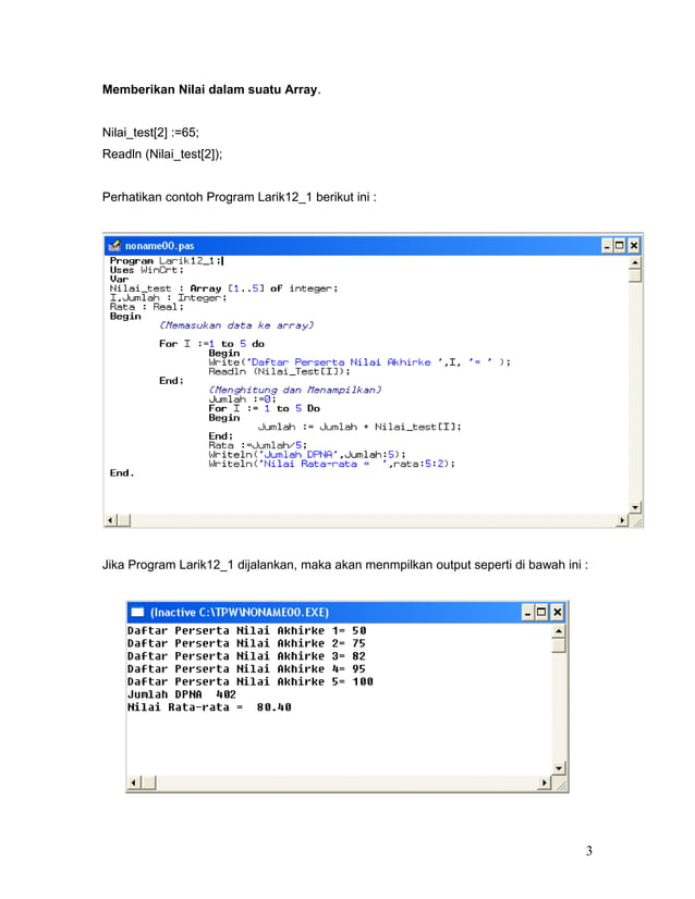Dasar Pemrograman materi kuliah | PDF