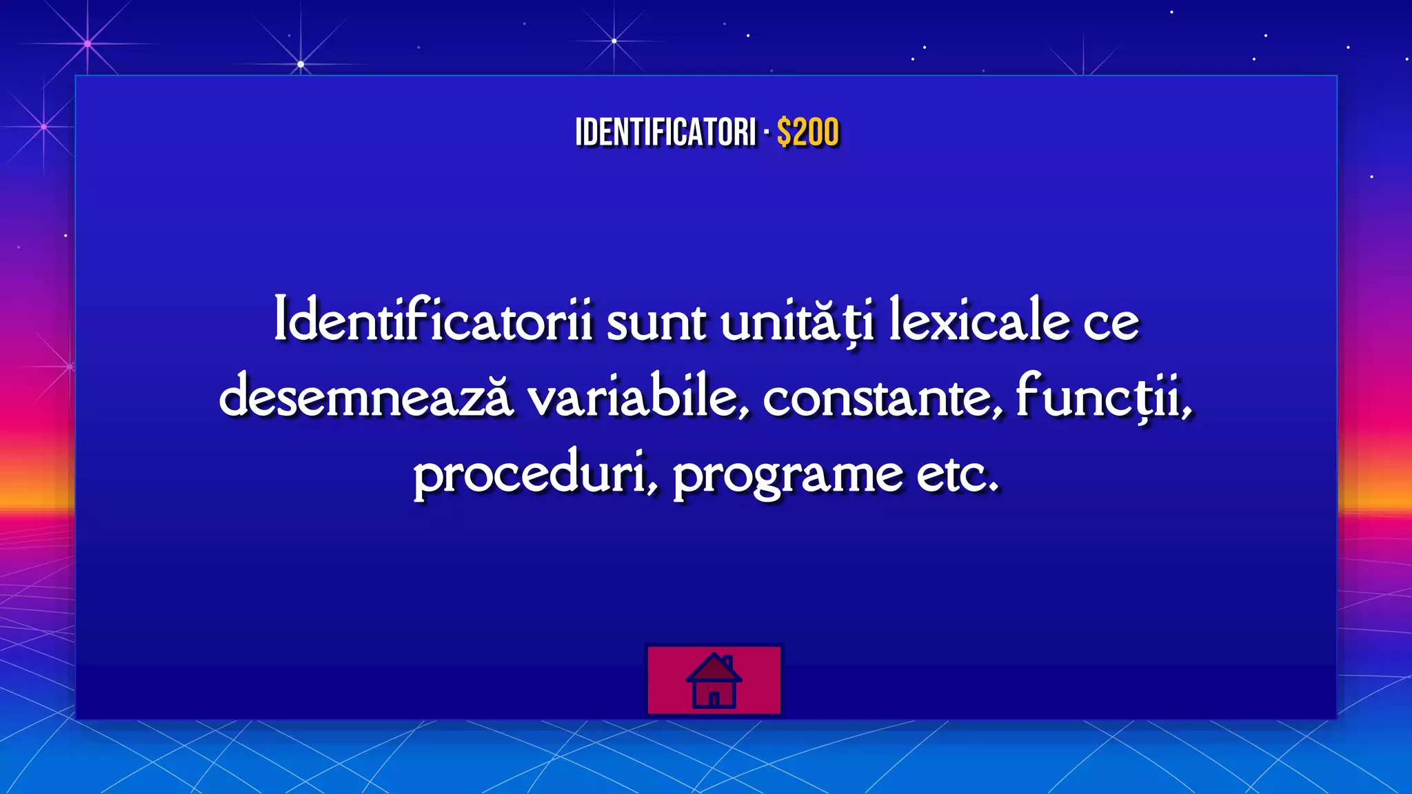 Jeopardy Vocabularul și sintaxa limbajului Pascal | PPSX