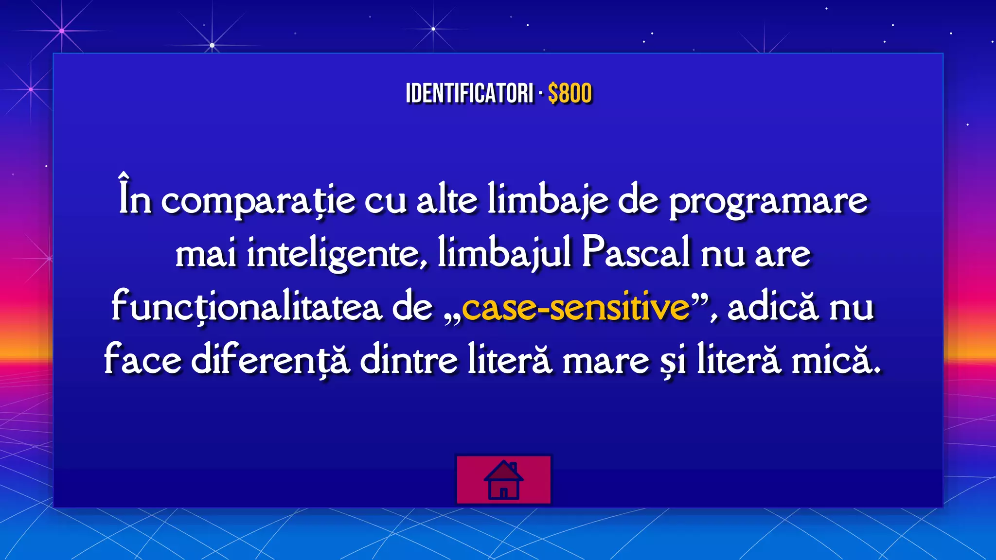Jeopardy Vocabularul și sintaxa limbajului Pascal | PPT