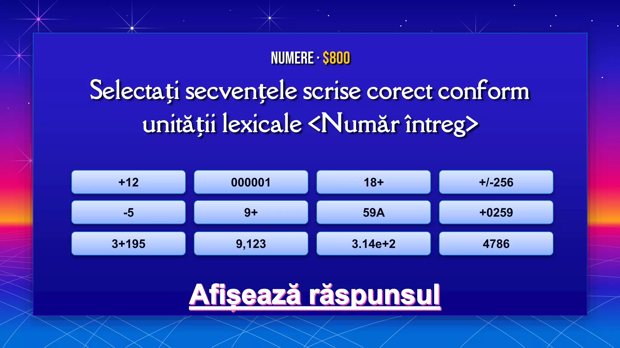 Jeopardy Vocabularul și sintaxa limbajului Pascal | PPSX