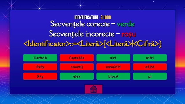 Jeopardy Vocabularul și sintaxa limbajului Pascal | PPT