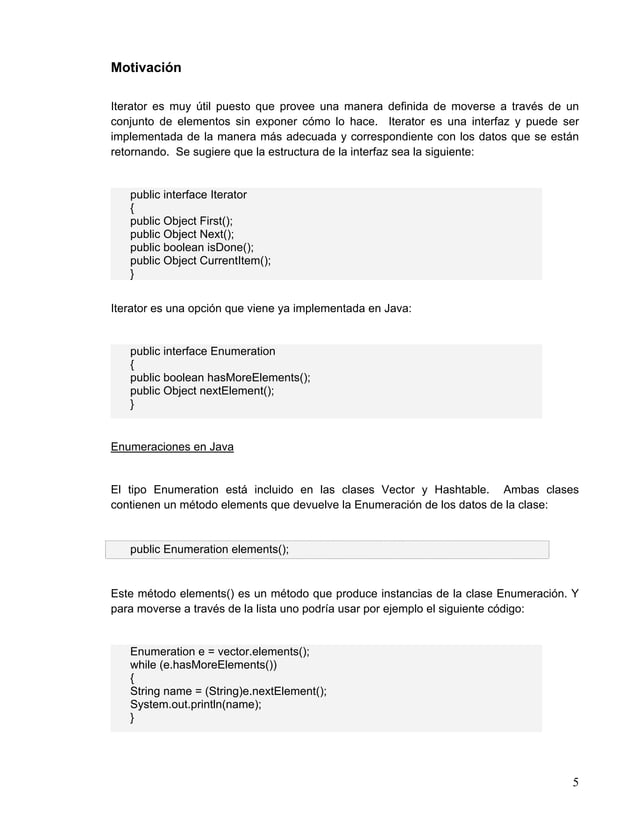 Patrones de comportamiento iterator, strategy, command, observer y ...