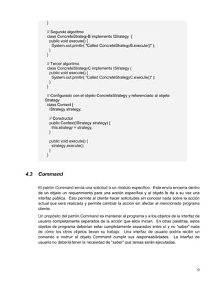 Patrones de comportamiento iterator, strategy, command, observer y ...