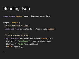 XKE PlayFramework's Json in scala | PDF