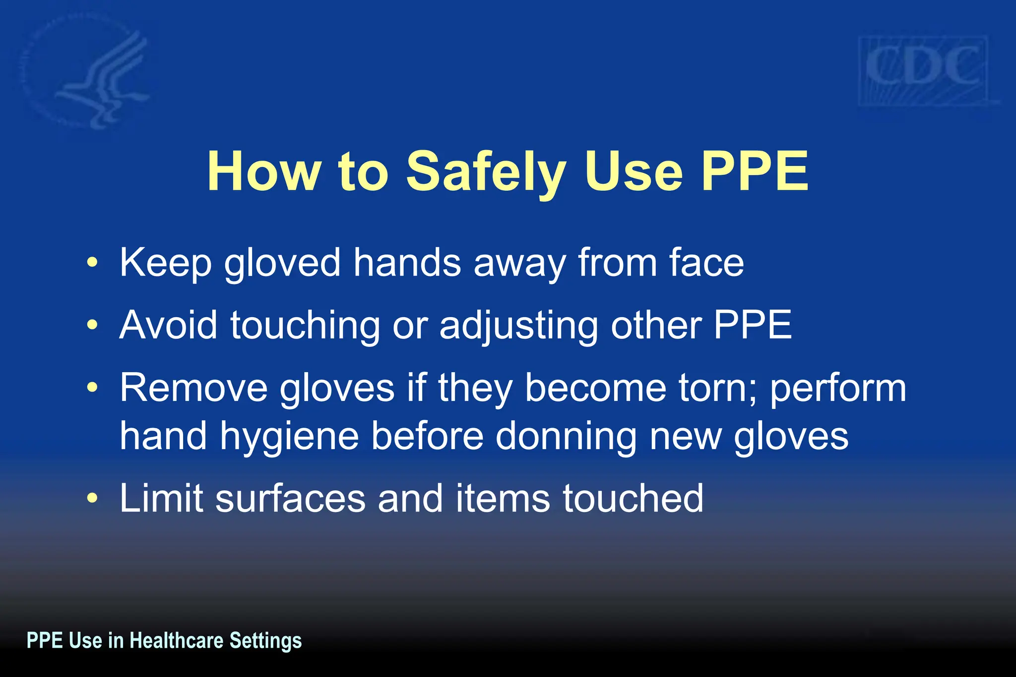 Use of PPE in the health care instructions | PDF
