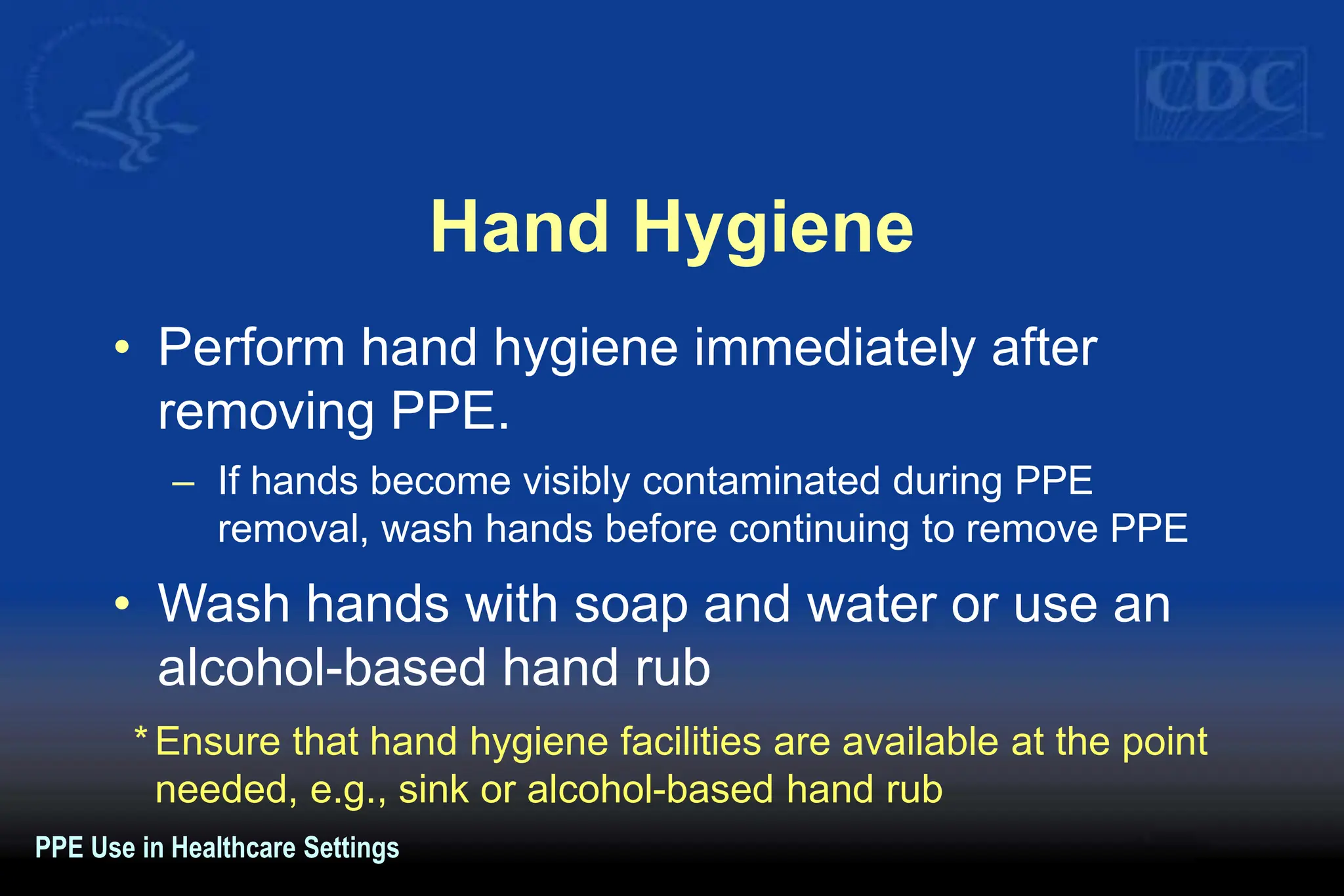 Use of PPE in the health care instructions | PDF