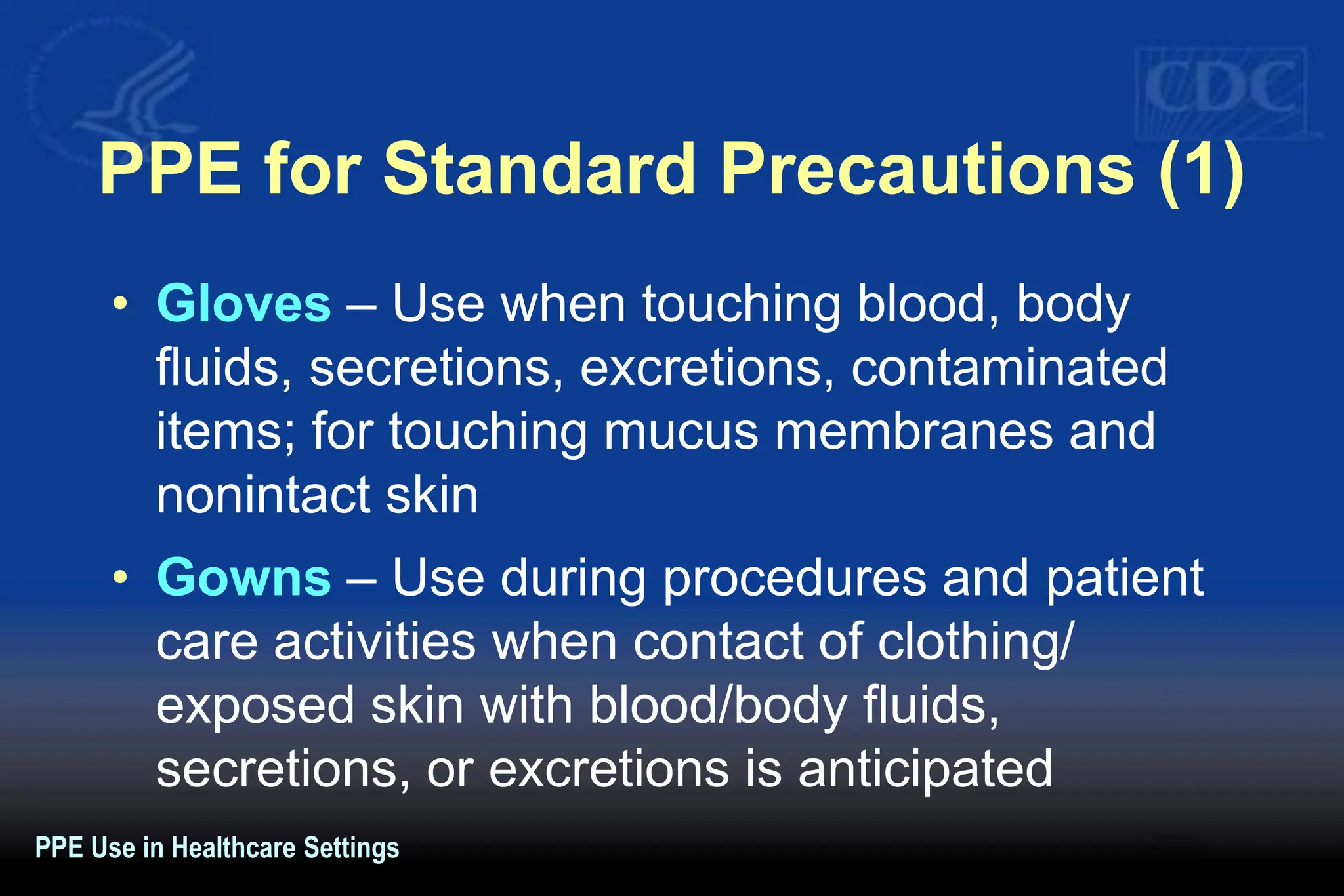 Use of PPE in the health care instructions | PDF