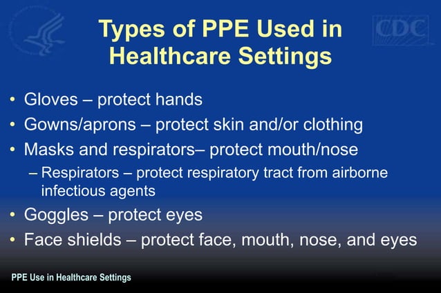 Use of PPE in the health care instructions | PPT