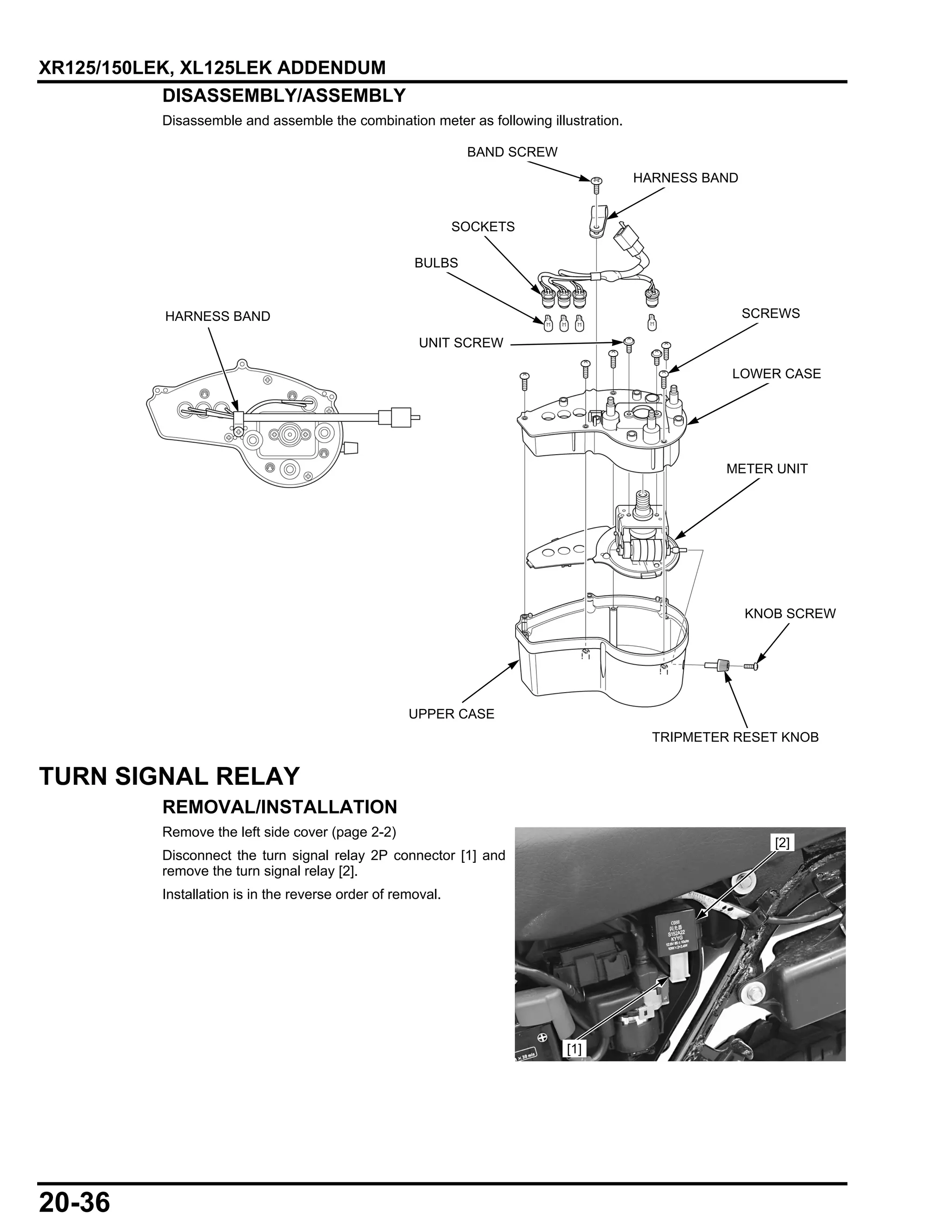 Xl125 xr125-xr150-service-manual-addendum- | PDF