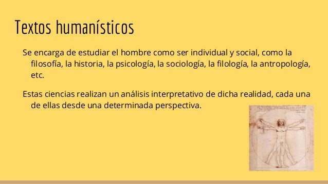 Los textos humanísticos y científicos