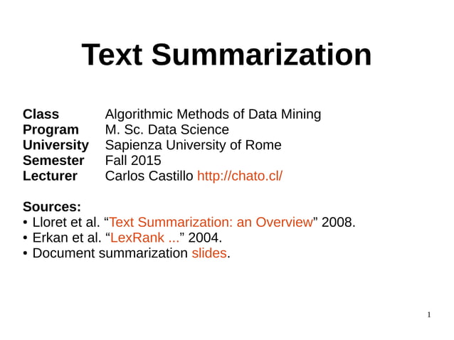 Text Summarization | PDF