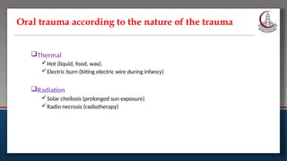 oral trauma in decidous and permanent teeth | PPTX