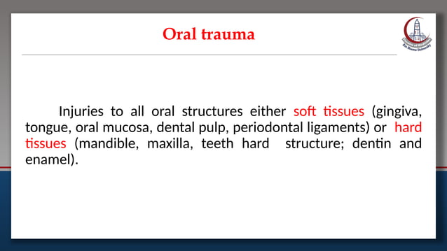 oral trauma in decidous and permanent teeth | PPT