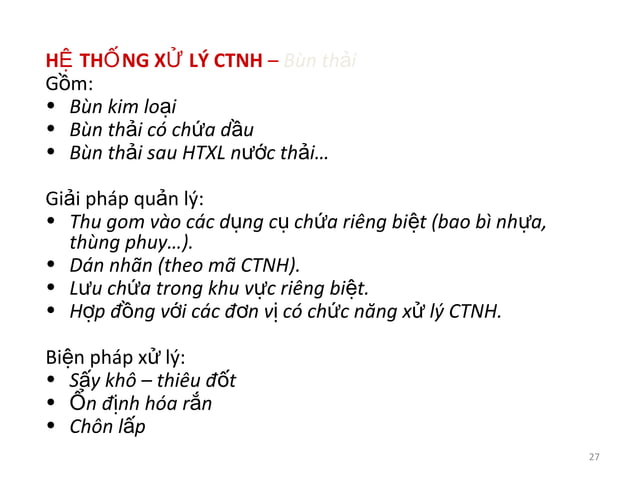 Xử lý chất thải rắn nguy hại | PPT