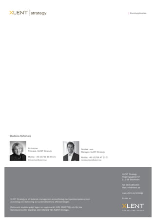 XLENT Strategy kundupplevelsestudie 2013 | PDF