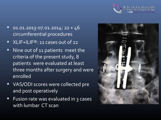 XLIF + ILIF ®circumferential arthrodesis as a minimally invasive | PPT