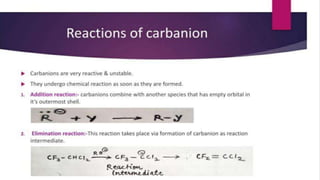 Carbanions | PPTX | Chemistry | Science