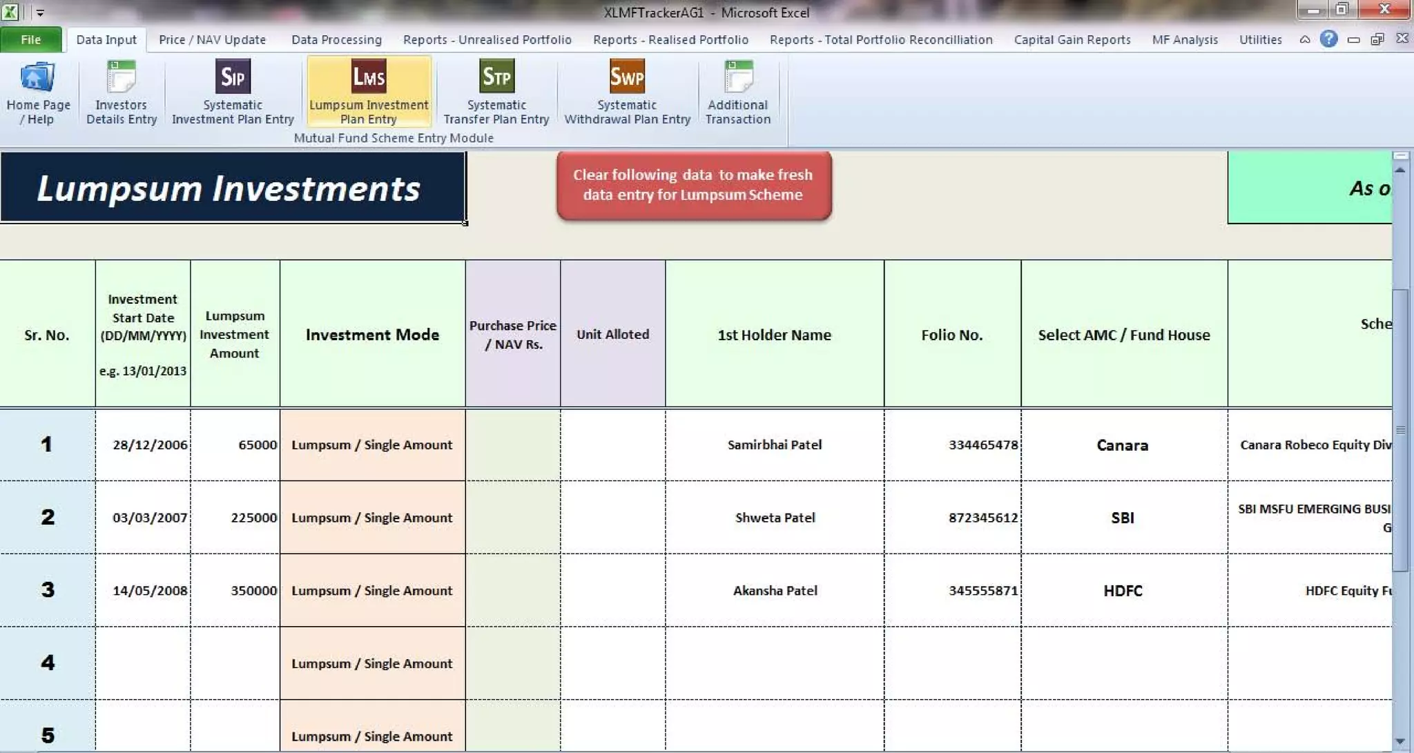 XLMFTracker - Excel based - Advance Mutual Fund Portfolio Tracker | PDF