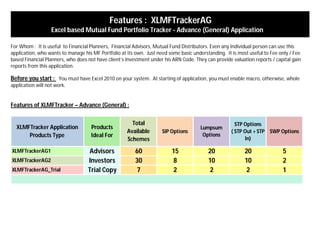 XLMFTracker - Excel based - Advance Mutual Fund Portfolio Tracker | PDF