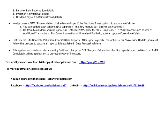XLMFTracker - Excel based - Advance Mutual Fund Portfolio Tracker | PPT