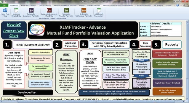 XLMFTracker - Excel based - Advance Mutual Fund Portfolio Tracker | PPT