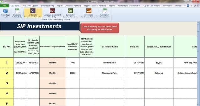 XLMFTracker - Excel based - Advance Mutual Fund Portfolio Tracker | PPT