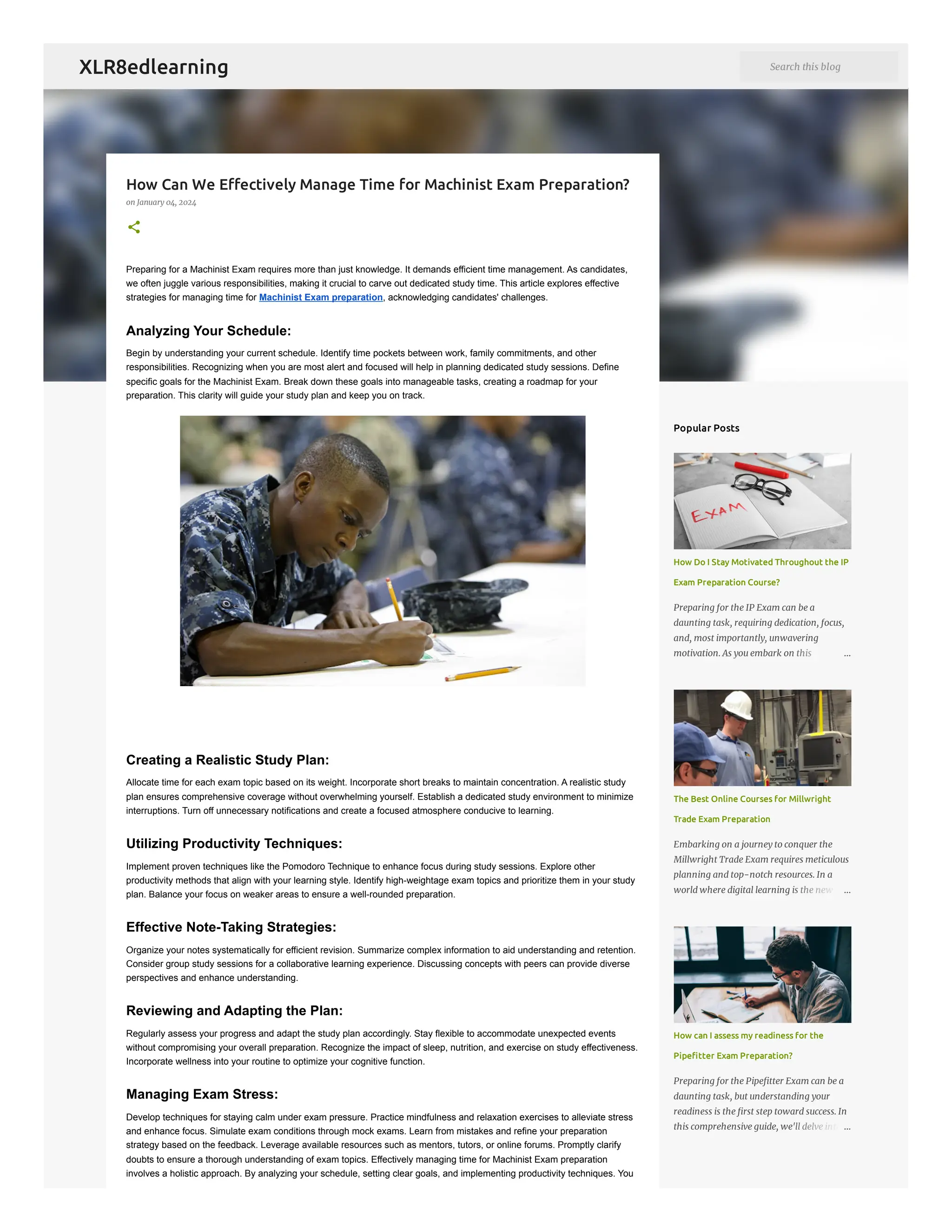 How Can We Effectively Manage Time for Machinist Exam Preparation? | PDF