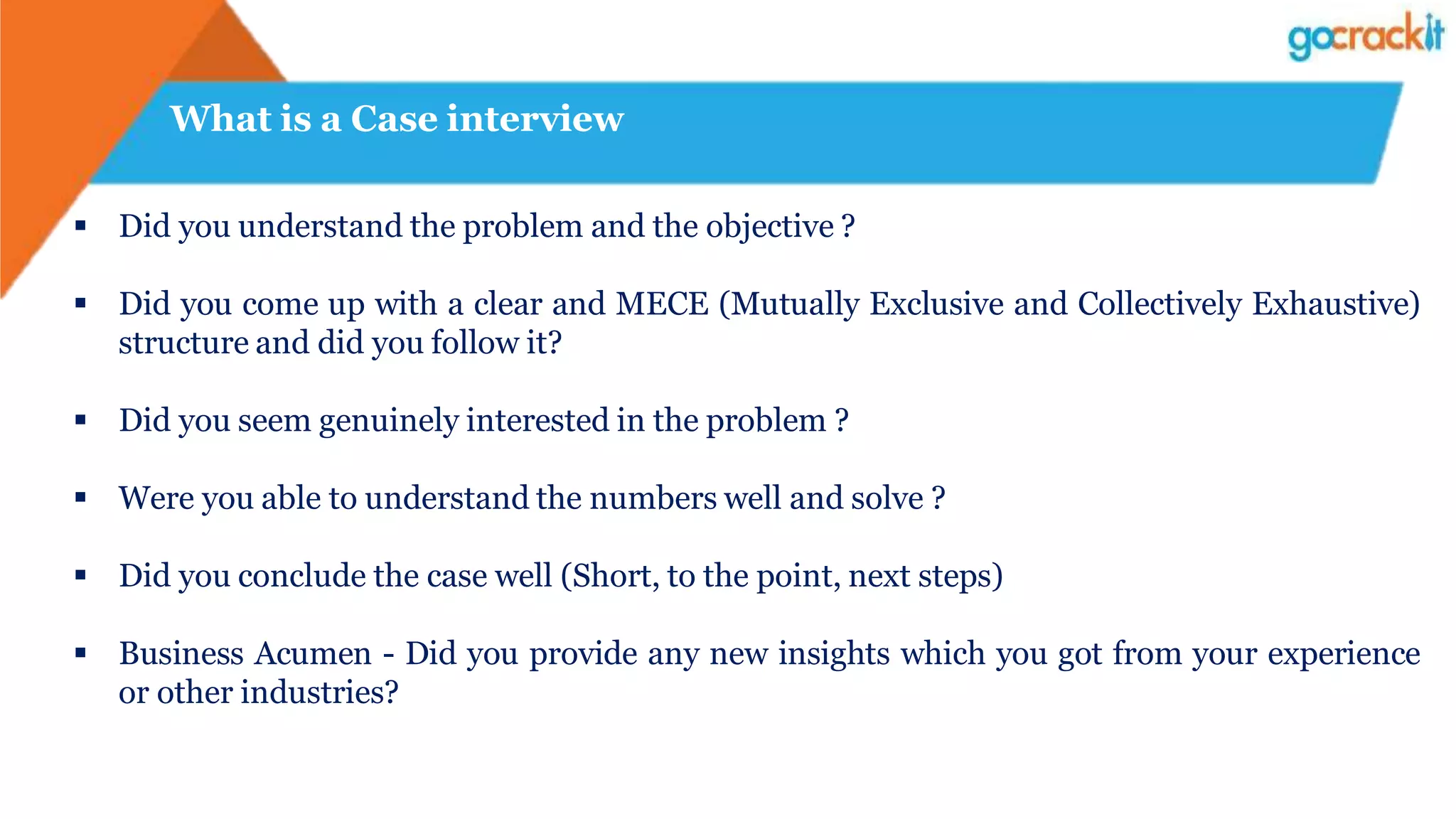 Management consulting case interview workshop | PDF
