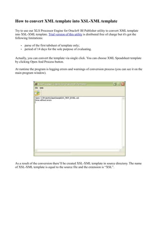 XLS Processor Engine How To, Tutorials, Tips & Tricks | PDF