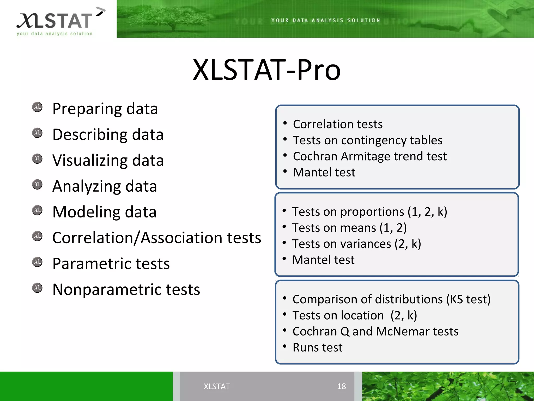 Xlstat Statistical Analysis Software Ppt Computer Software And Applications Computing
