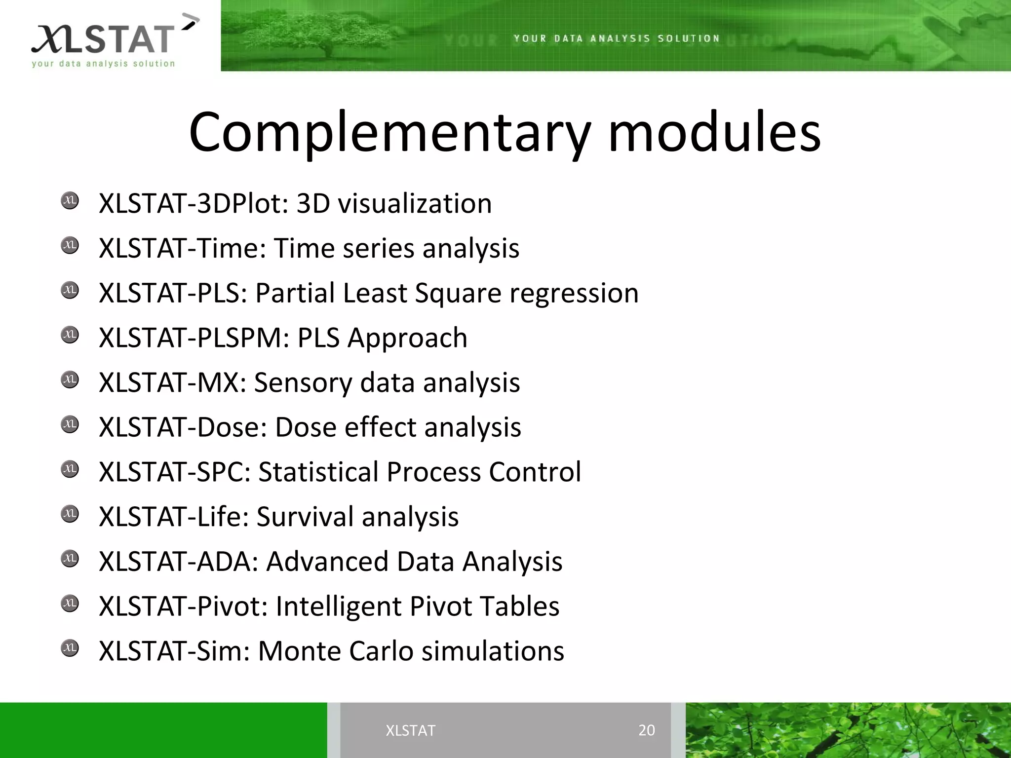 Xlstat Statistical Analysis Software Ppt Computer Software And Applications Computing