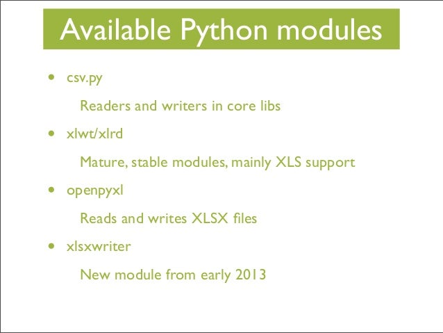 Creating Excel files with Python and XlsxWriter