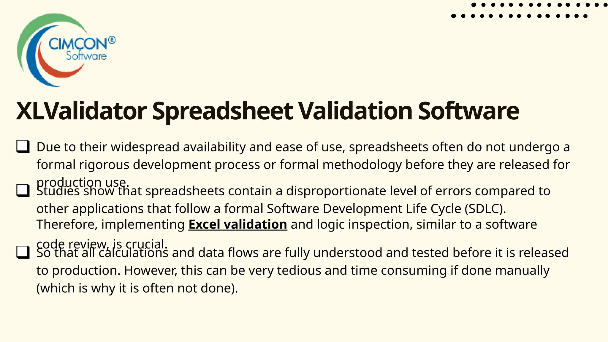 XLValidator Spreadsheet Validation Software | PPTX