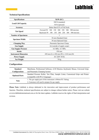 XLW-EC-Auto-Tensile-Tester | PDF | Computer Peripherals | Computing