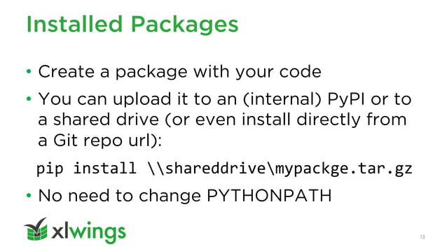 Deployment of xlwings-powered spreadsheets (webinar) | PPT