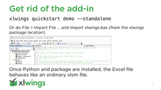 Deployment of xlwings-powered spreadsheets (webinar) | PPT