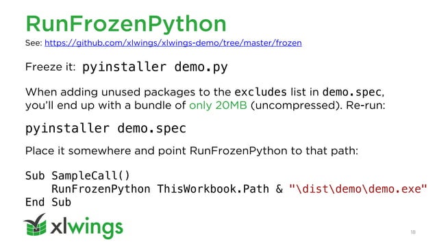 Deployment of xlwings-powered spreadsheets (webinar) | PPT