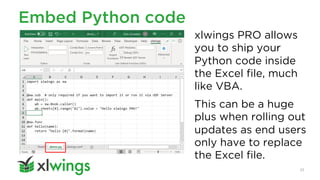 Deployment of xlwings-powered spreadsheets (webinar) | PPT