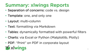 Automate your PDF factsheets with xlwings Reports | PPT