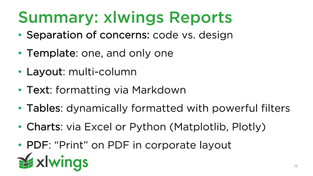 Automate your PDF factsheets with xlwings Reports | PPT