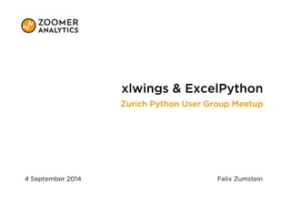 xlwings Zurich Python User Group Meetup | PDF