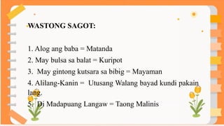 Kasingkahulugan ng mga salitang matatalinghaga | PPTX